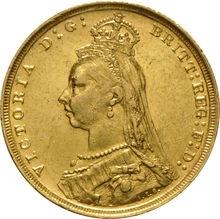 1893 Gold Sovereign Coin Queen Victoria Jubilee Head Sydney PCGS AU58 ...