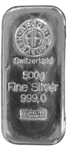 Second Hand 500 Gram Silver Bars - From £1,199 | BullionByPost