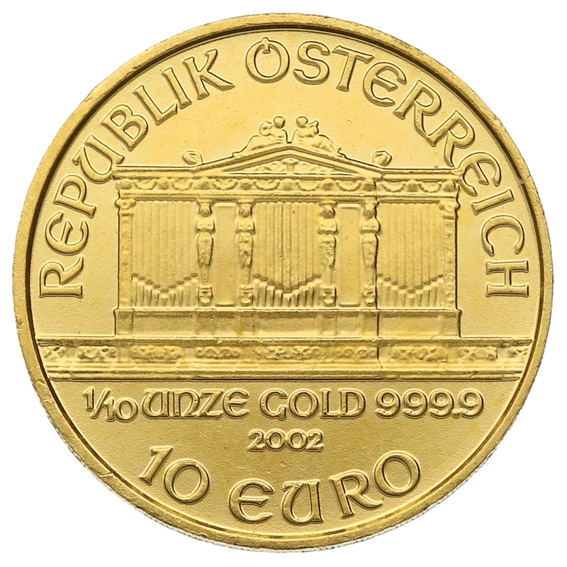 2002 1/10oz Austrian Gold Philharmonic Coin - From £362.20 | BullionByPost