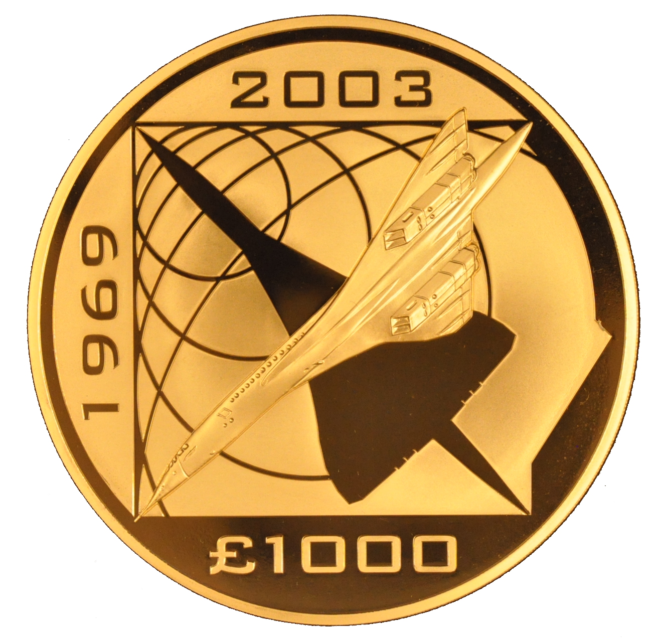 1KG Gold Coin | The Alderney 2008 Concorde Kilo Gold Coin - From £33,850