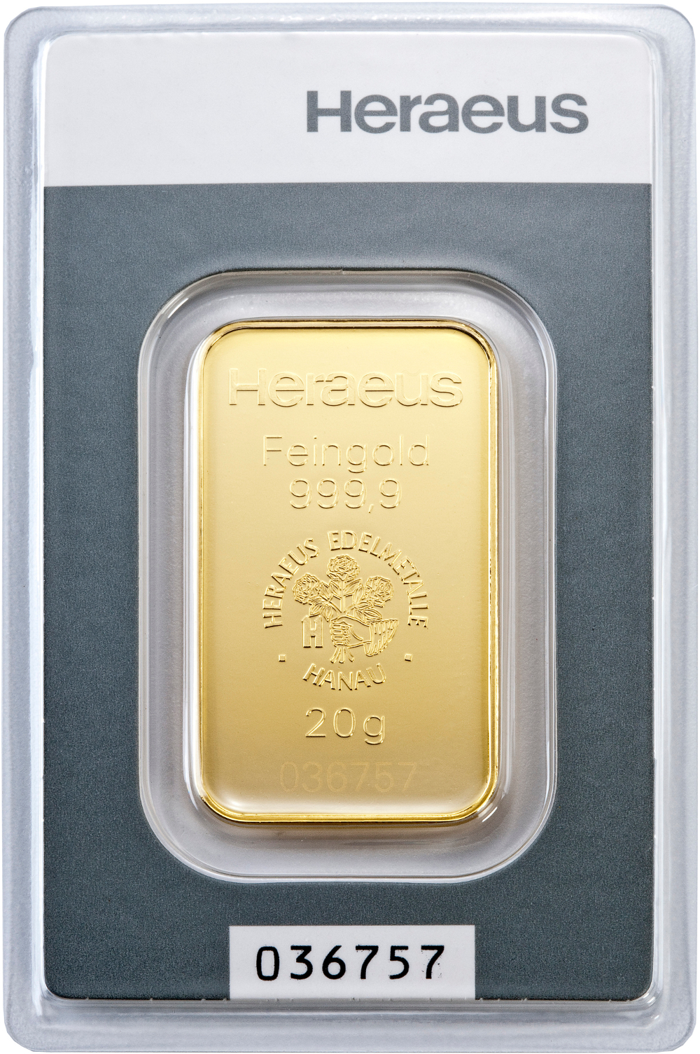 Heraeus 20g Gold Bars | BullionByPost - From £668
