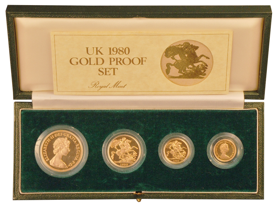 Gold Proof 1980, Four Coin Sovereign Set - From £2,098