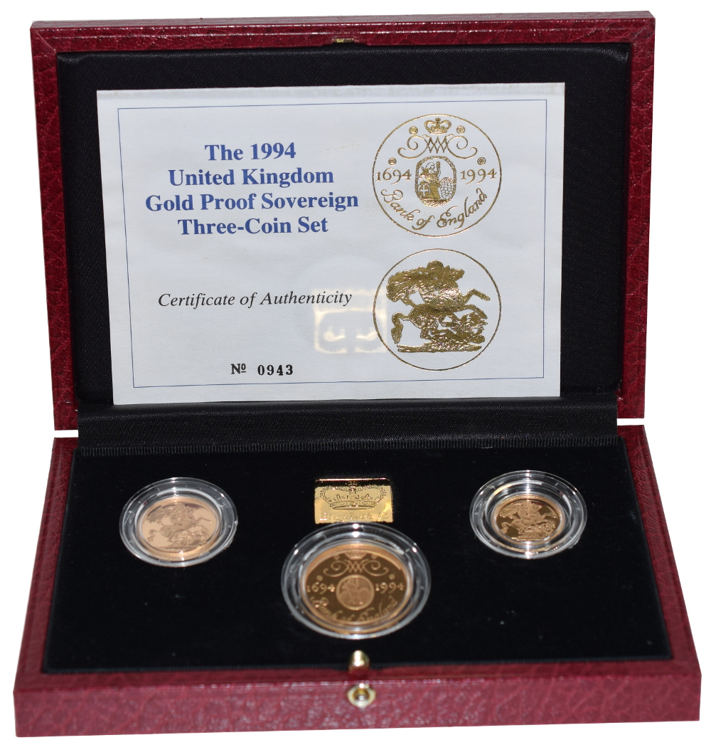 1994 Gold Proof Sovereign Three Coin Set - £1,225