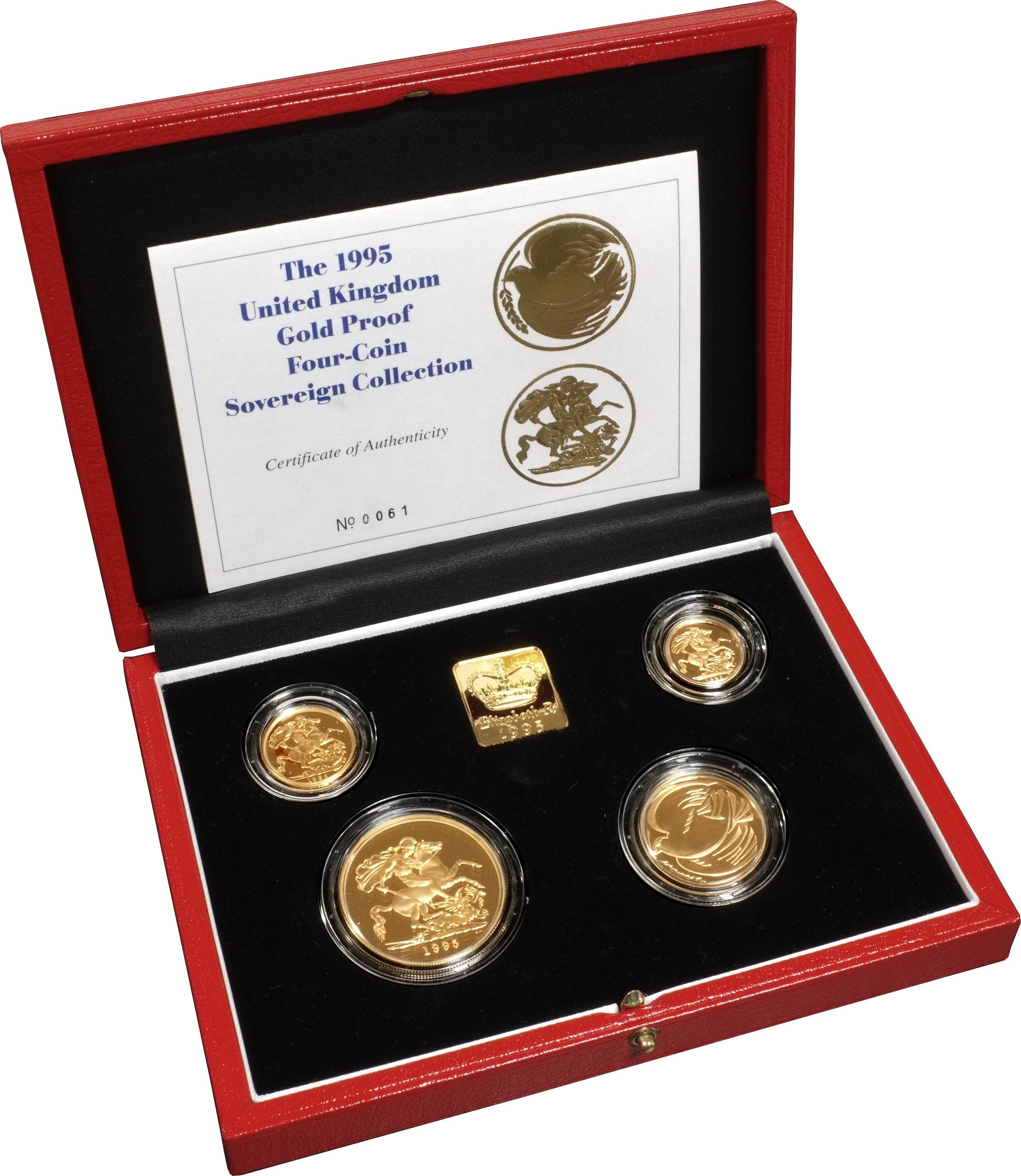 1995 Gold Proof Sovereign Four Coin Set Boxed - £3,308